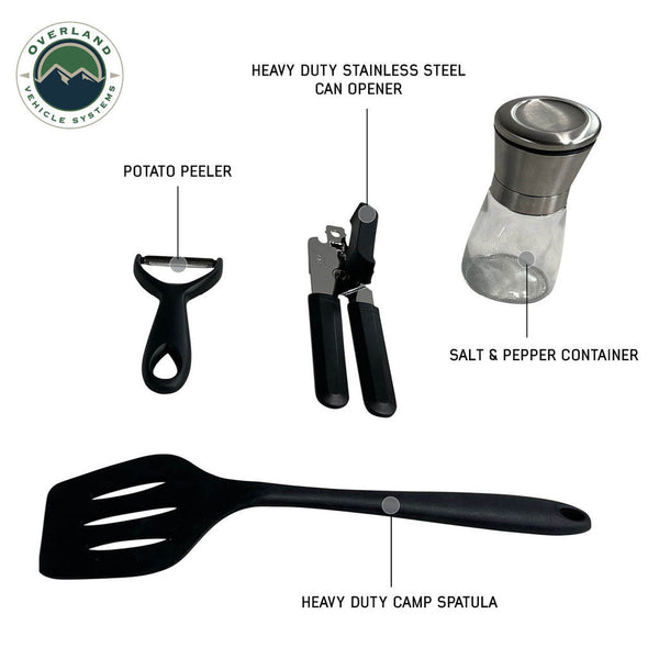 Overland Vehicle Systems Ultimate 39 Piece Utensil Set – Cali Raised LED
