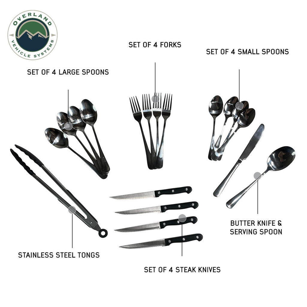 Overland Vehicle Systems Ultimate 39 Piece Utensil Set – Cali Raised LED